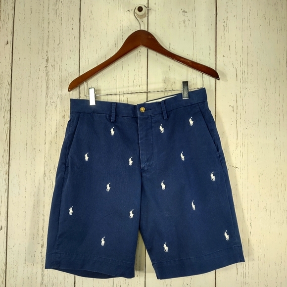 Ralph Lauren | Shorts | Polo Ralph Lauren Navy Stretch Classic Fit 9 Chino Short Embroidered ...